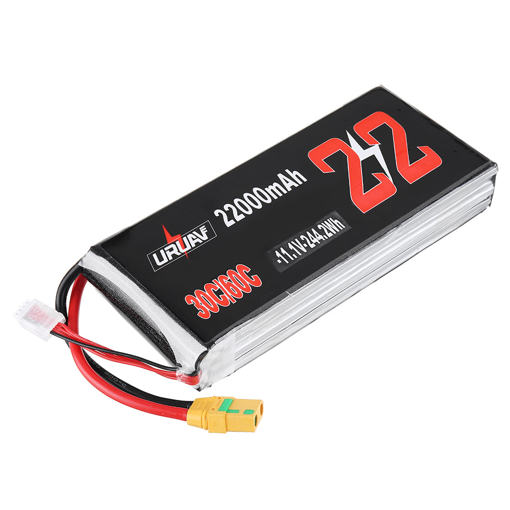 URUAV 11.1V 22000mAh 30/60C 3S Lipo Battery XT90 Plug for Quadcopter A