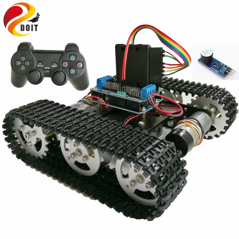 Wireless Control Smart RC Robot Kit by PS2 joystick Tank Car Chassis w