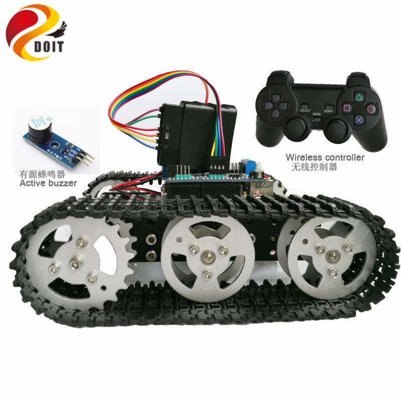 Wireless Control Smart RC Robot Kit by PS2 joystick Tank Car Chassis w